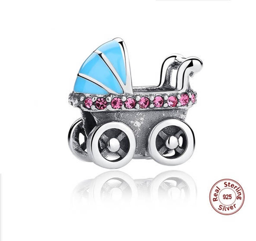 Adorable Baby Stroller Charm, 100% Real 925 Sterling Silver, Fits ...
