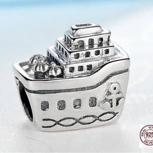 CRUISE SHIP Charm, 925 Sterling Silver, Fits Famous Pandora Snake Chain ...