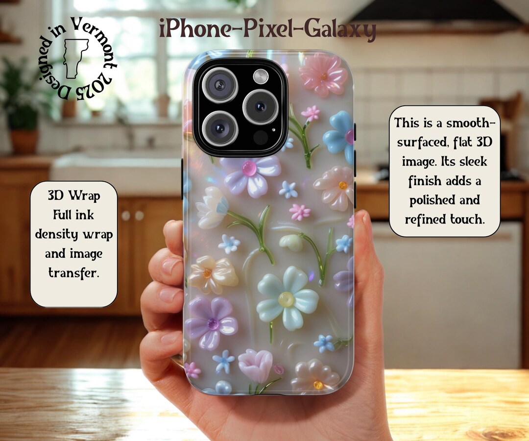 3D Milk Glass Effect-flower Tough Case, Iphone, Google Pixel, and ...
