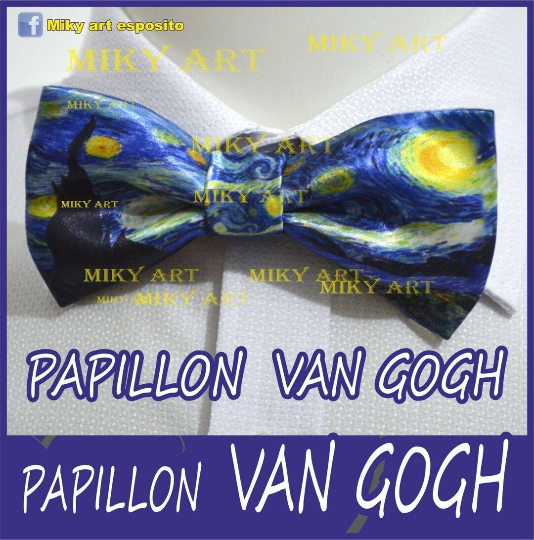 Vincent Van Gogh Bow Tie the Starry Night Handmade Gift Bow Tie the ...