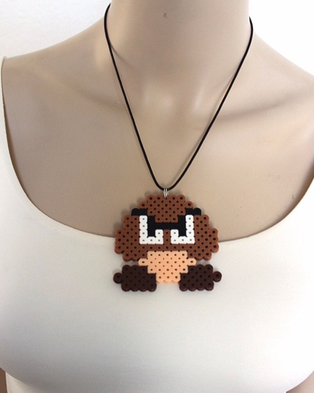 Goomba Perler Bead Necklace, Mario Rave Edc Accessories - Etsy