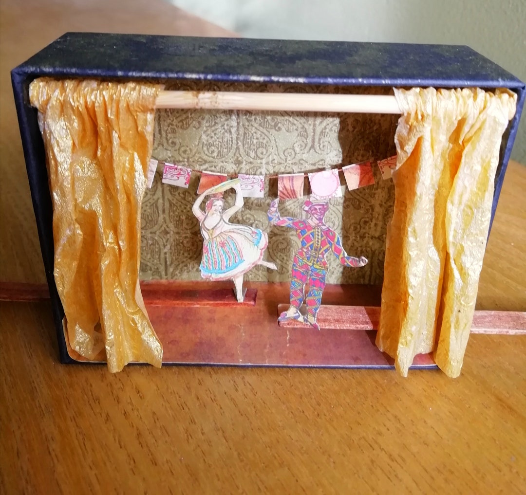 Mini Model Theatre Carnival Dancing Scene Moving Tiny Characters on ...