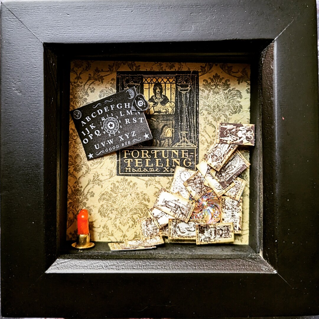 Small Box Frame With Witch Themed Pictures and Decorations Handmade ...