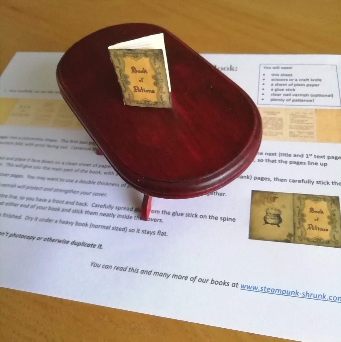 Mini Potion Book Printable Miniature Book Steampunk Potion Book 12th ...