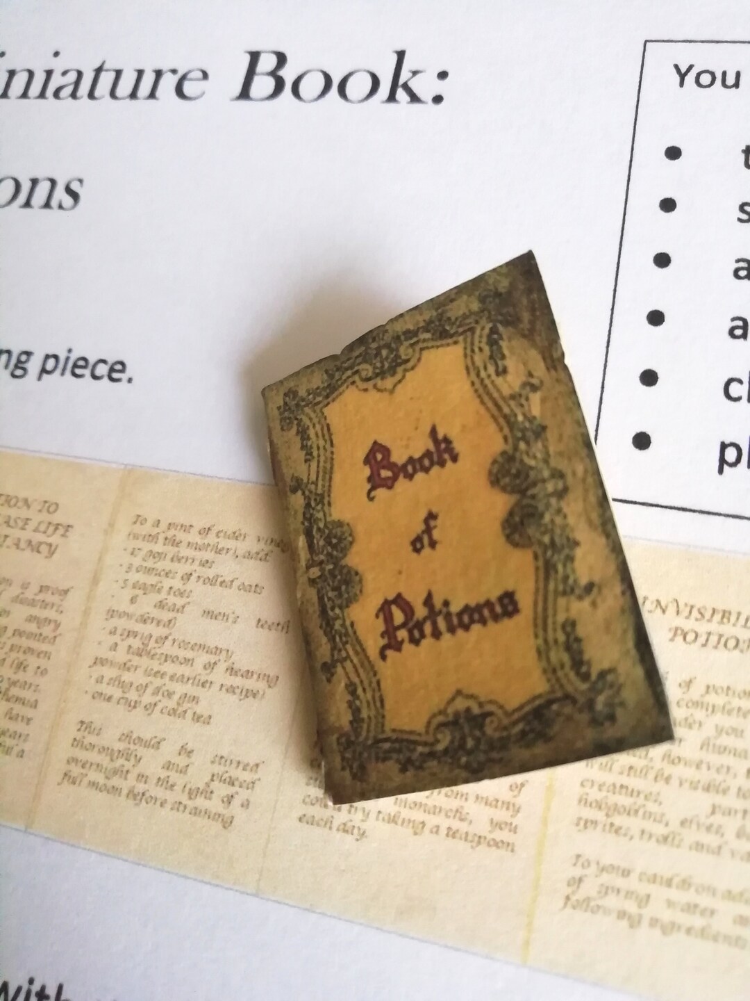 Mini Potion Book Printable Miniature Book Steampunk Potion Book 12th ...