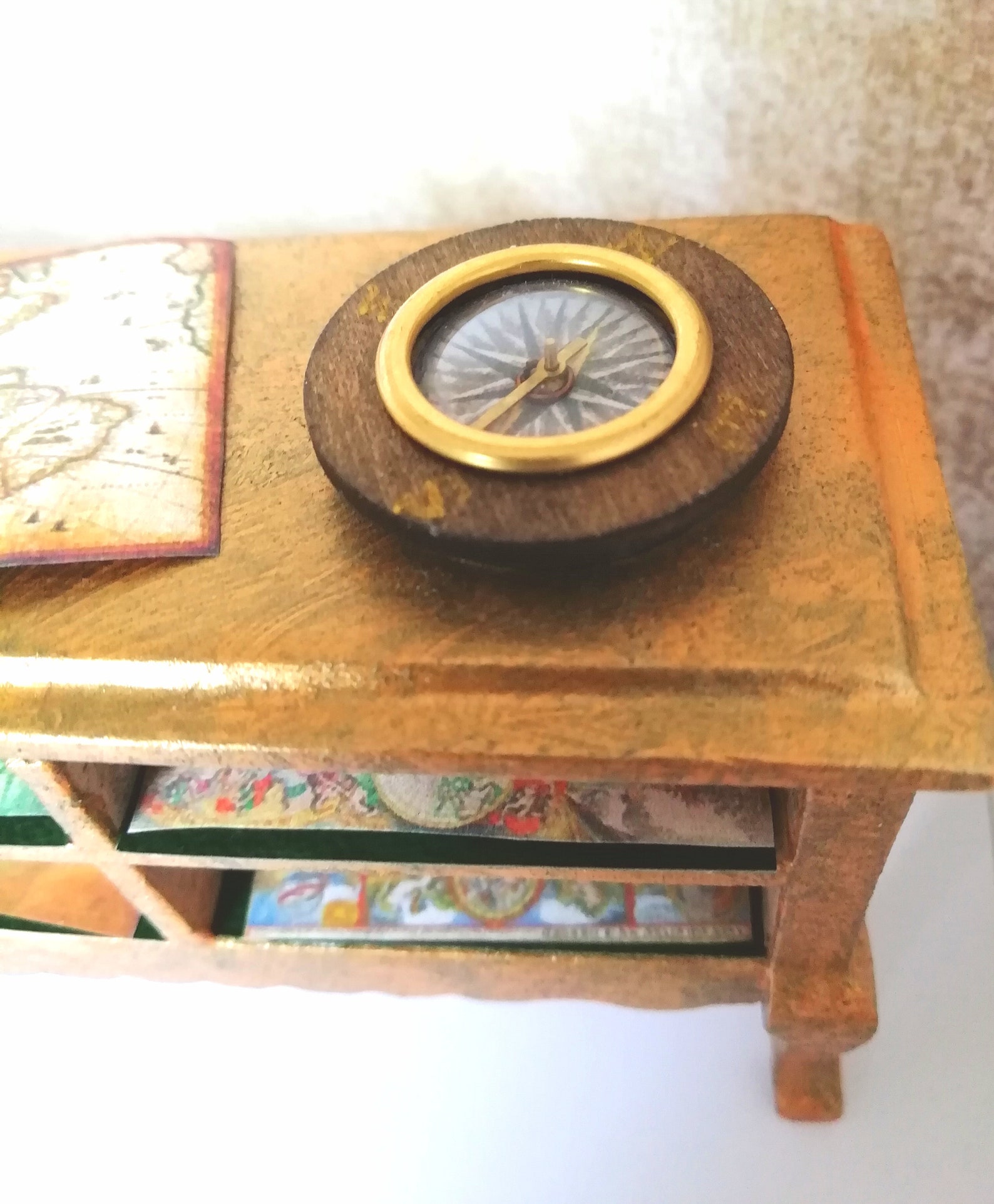 12th Scale Wooden Dollhouse Map Chest OOAK Upcycled - Etsy UK