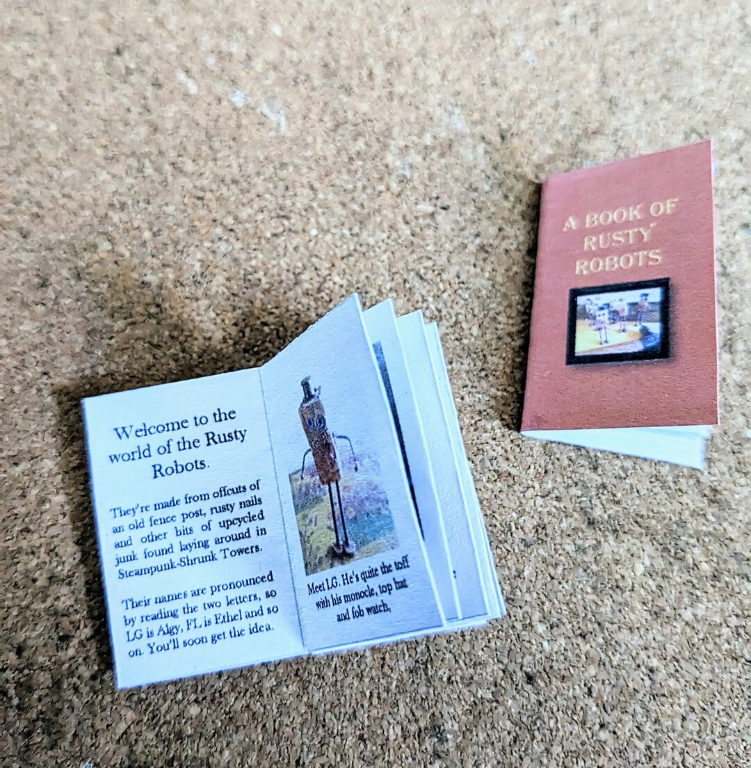A Book of Rusty Robots Dollhouse Book With Real Text and Pictures 12th ...