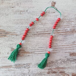 Wooden and Glass Paternoster, Medieval Prayer Beads, Small Rosary for ...