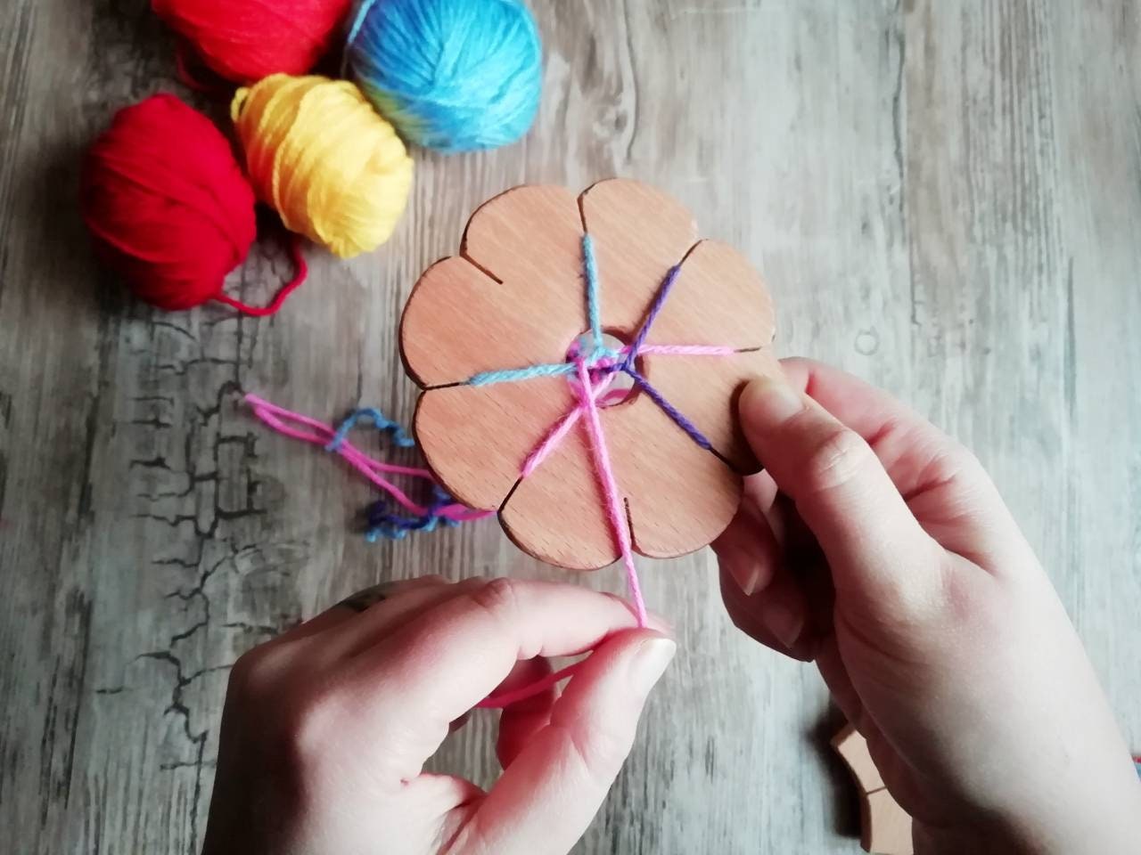 Weaving Disk for Kids Wooden Kumihimo Flower Historical | Etsy UK