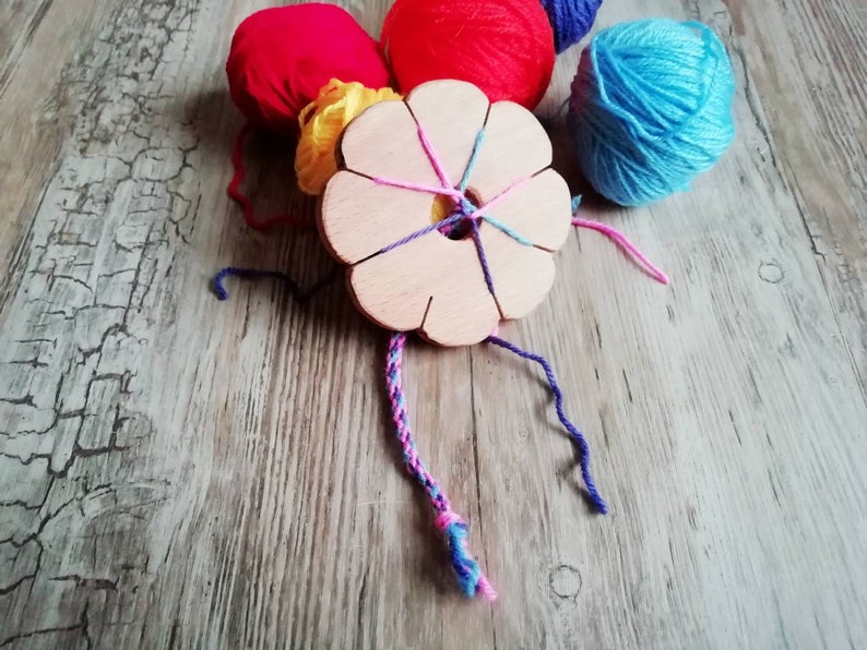 Weaving Disk for Kids, Wooden Kumihimo Flower, Historical Weaving Art ...