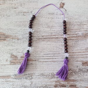 Wooden and Glass Paternoster, Medieval Prayer Beads, Small Rosary for ...