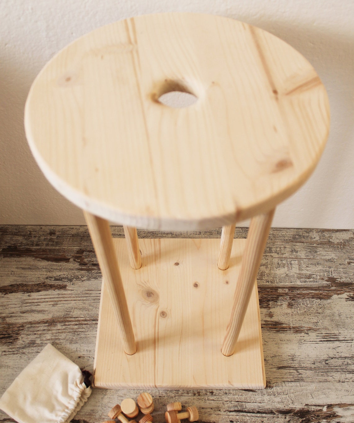 Marudai stand for japanese kumihimo loom kit with wood reels | Etsy