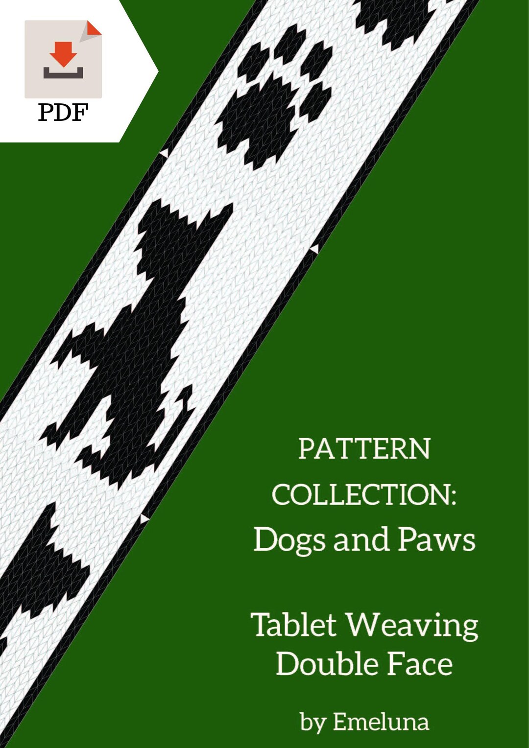 Dogs and Paws Tablet Weaving Patterns: Double Face Ribbon (PDF Pattern ...
