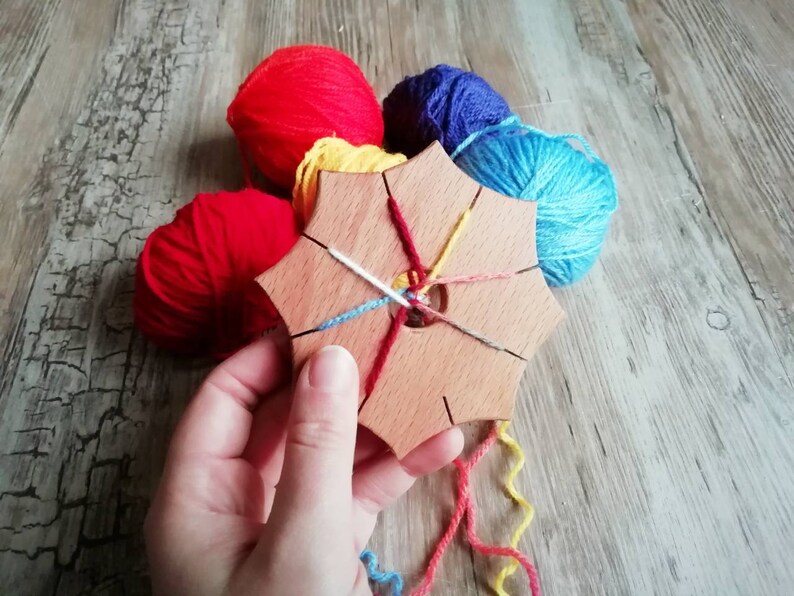 Weaving Disk for Kids Wooden Kumihimo Flower Historical - Etsy