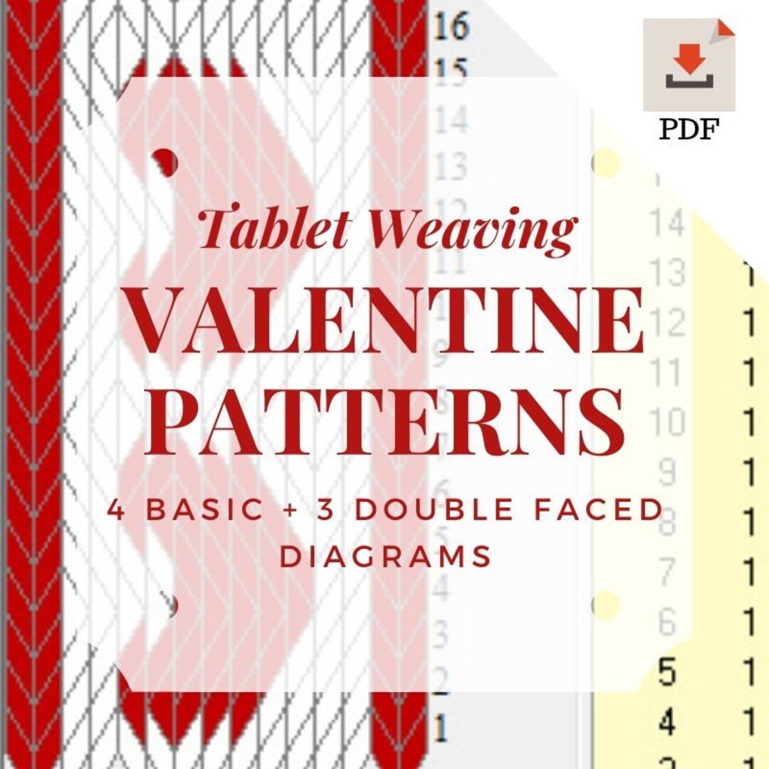 Valentine's Day Tablet Weaving Patterns, 4 Basic and 3 Intermediate ...