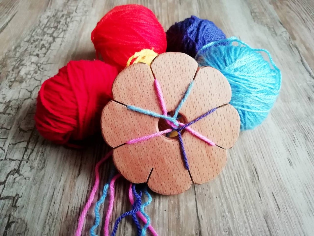 Weaving Disk for Kids, Wooden Kumihimo Flower, Historical Weaving Art ...