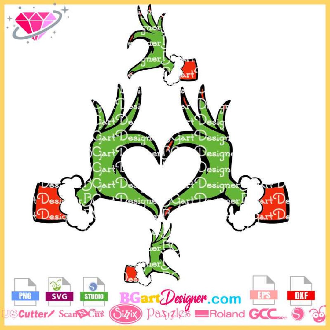 Instant Download Green Christmas Hands Arms Making Heart Svg Cricut ...