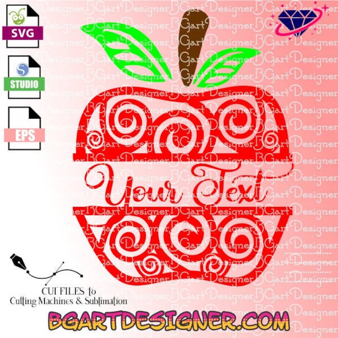 Apple Svg, Teacher Svg, Apple Svg File, Apple Split Svg, Apple Cricut ...
