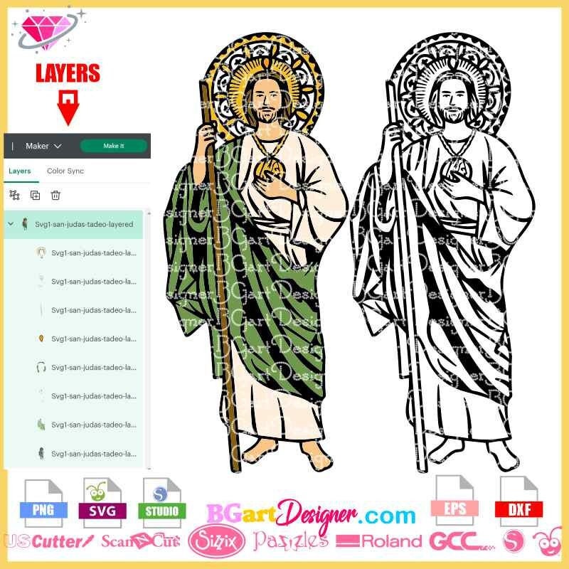 San Judas Tadeo svg, san judas thaddeus svg, Jude the Apostle vector ...