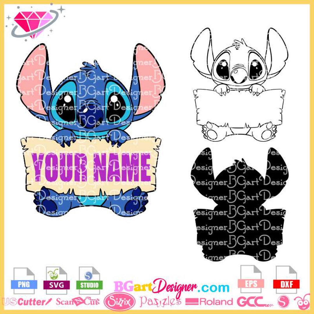 Layered Stitch Name Poster Svg Cricut. Digital Download Lilo and Stitch ...
