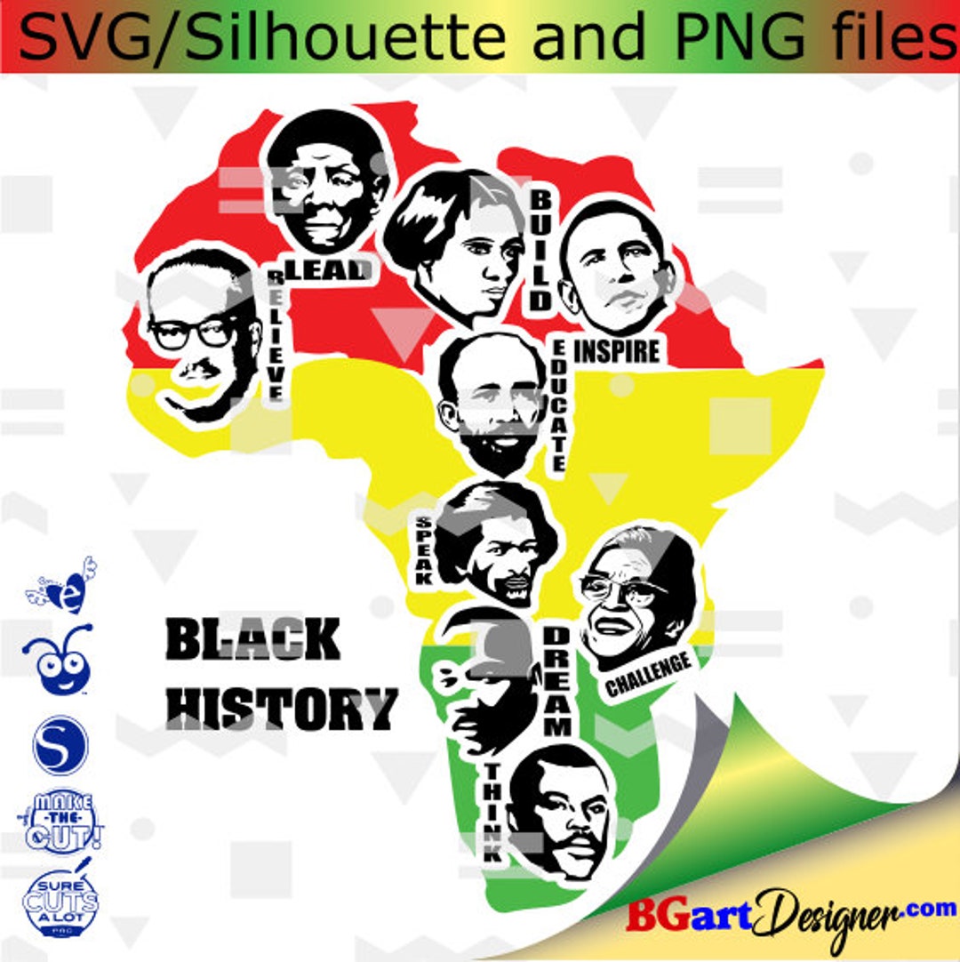 Black History Svg File, Silhouette and Png, African American Map - Etsy