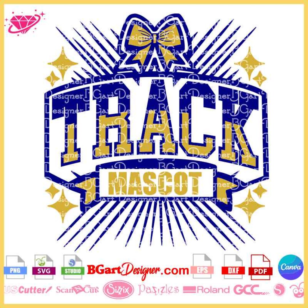 Track Mascot Svg Cut File, Layered Sports Logo, Digital Vector for ...