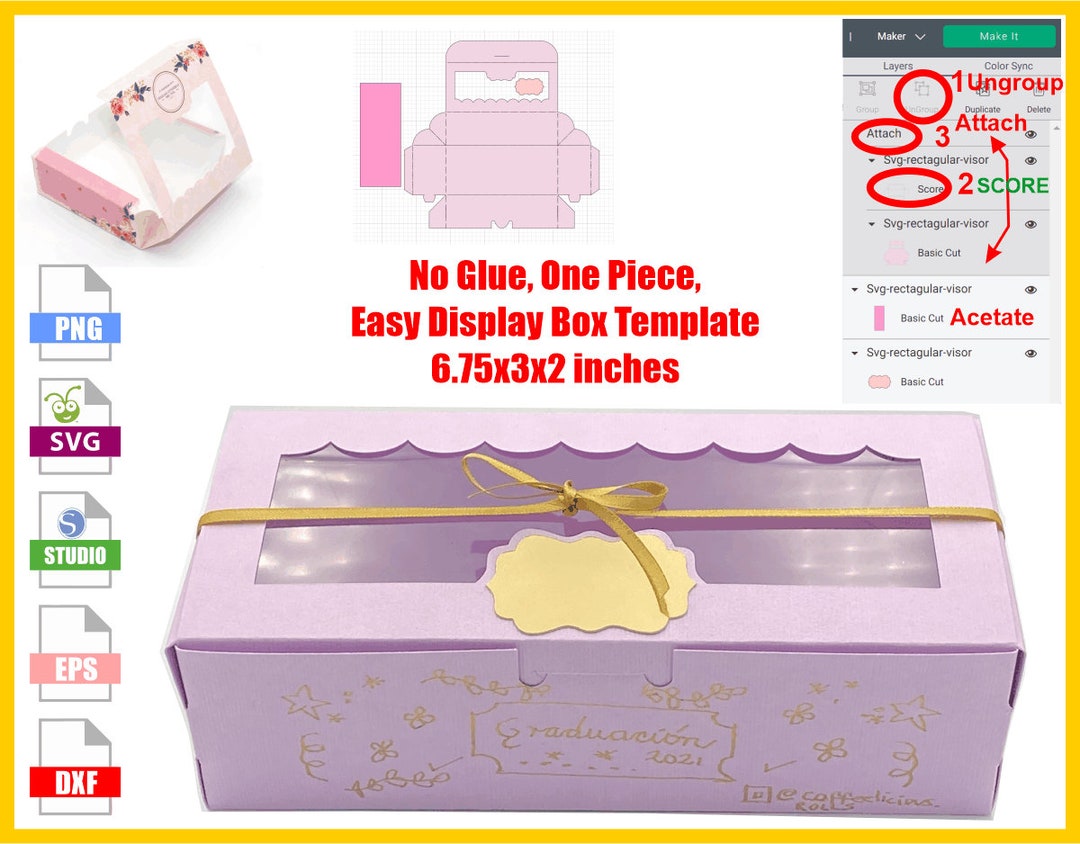 Instant Download Display Box SVG Cricut Silhouette Template, Gift Box ...