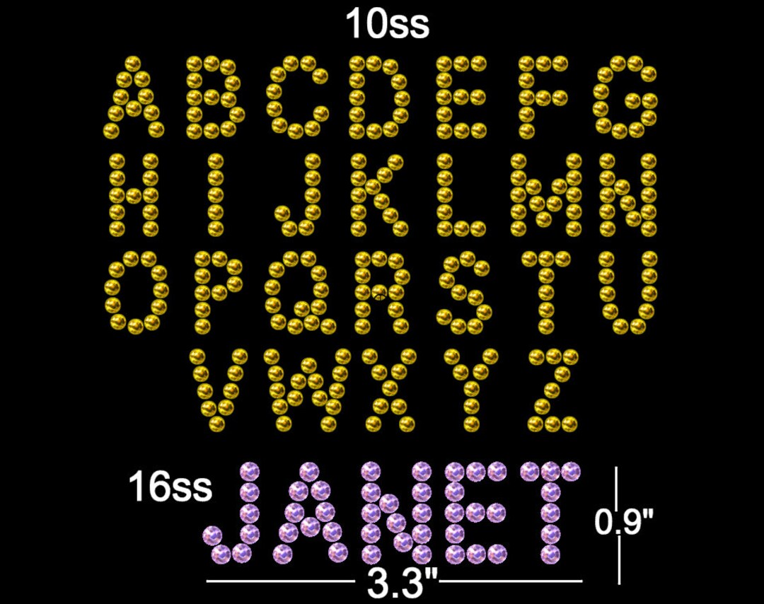 Super Small Rhinestone Alphabet Rhinestone TTF Font - Etsy