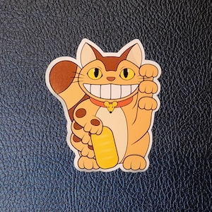 Catbus Lucky Cat - Studio Ghibli - Vinyl Sticker - Etsy