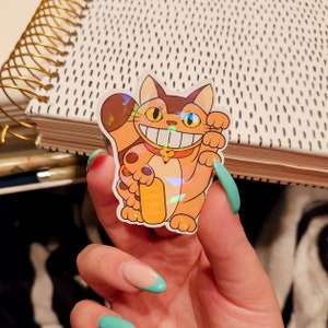 Catbus Lucky Cat - Studio Ghibli - Vinyl Sticker - Etsy