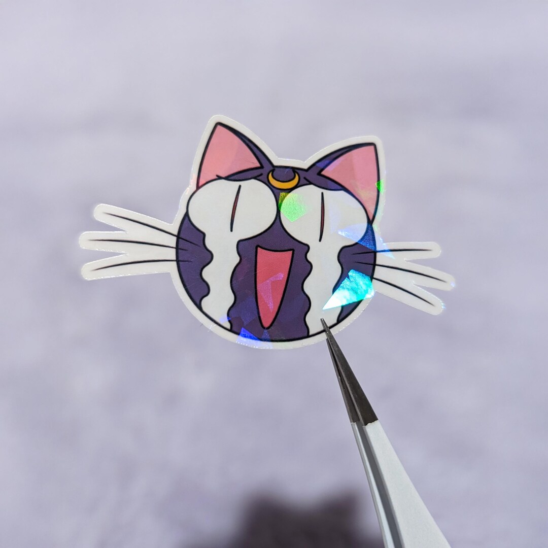 Luna - Sailor Moon - Vinyl Sticker - Crying Tears of Joy - Kawaii Cat ...