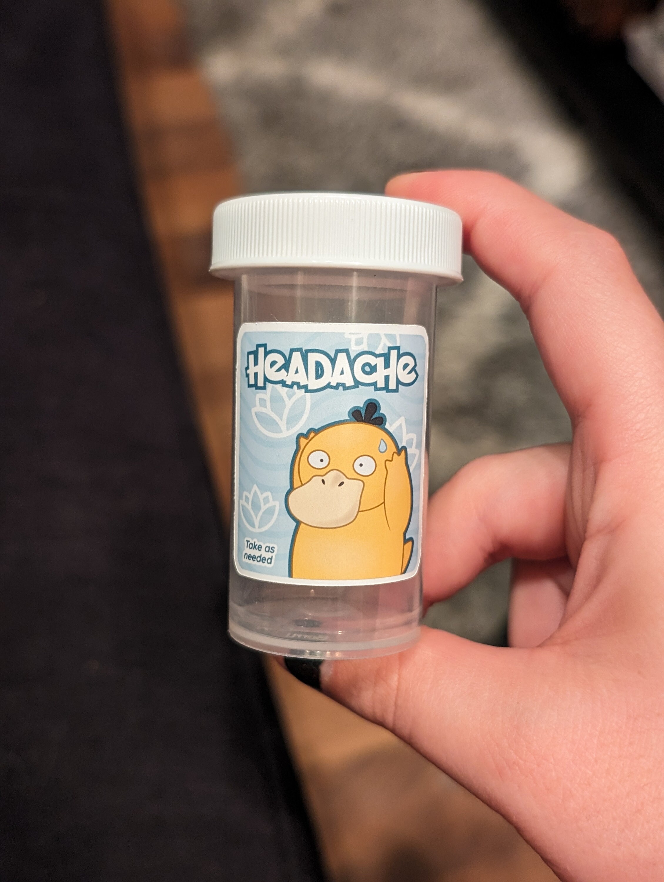 Psyduck Headache Lotus Medicine Bottle Label Sticker - Etsy