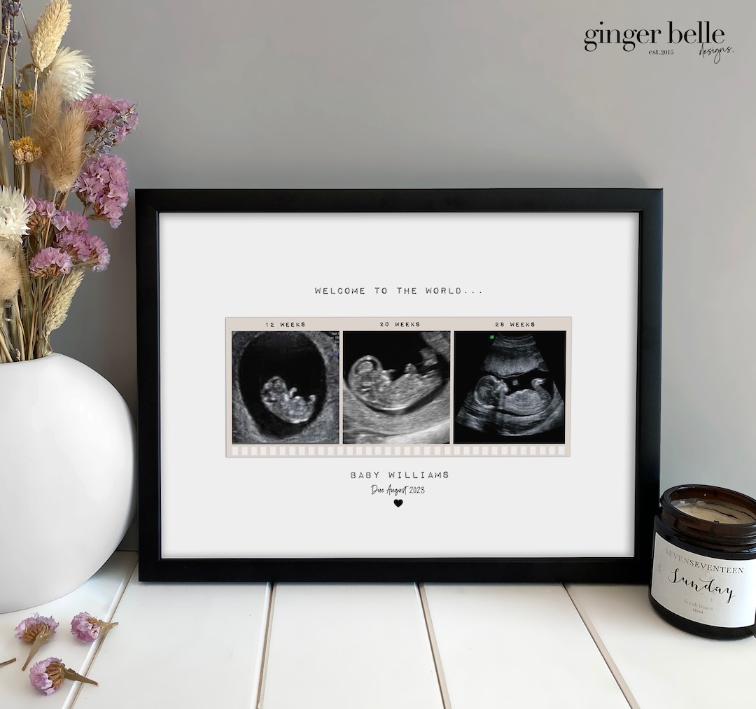 New Baby Scan Photo Gift, Personalised Baby Scan, Christmas Mum to Be ...