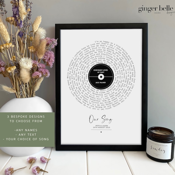 Song Lyrics Poster - Etsy UK