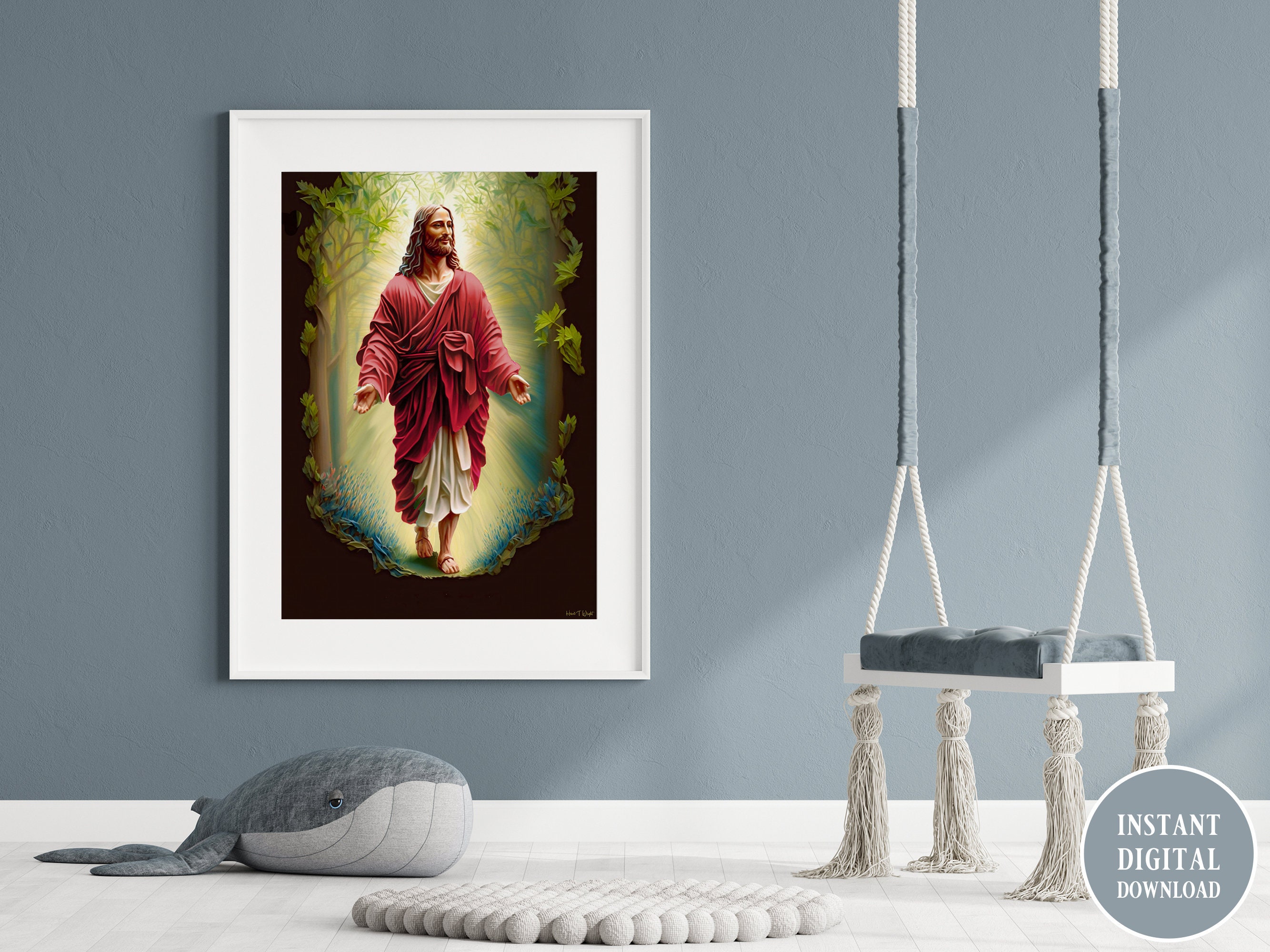 Redeemer - Jesus Returns in Red Robe Children's Wall Art, Picture of ...