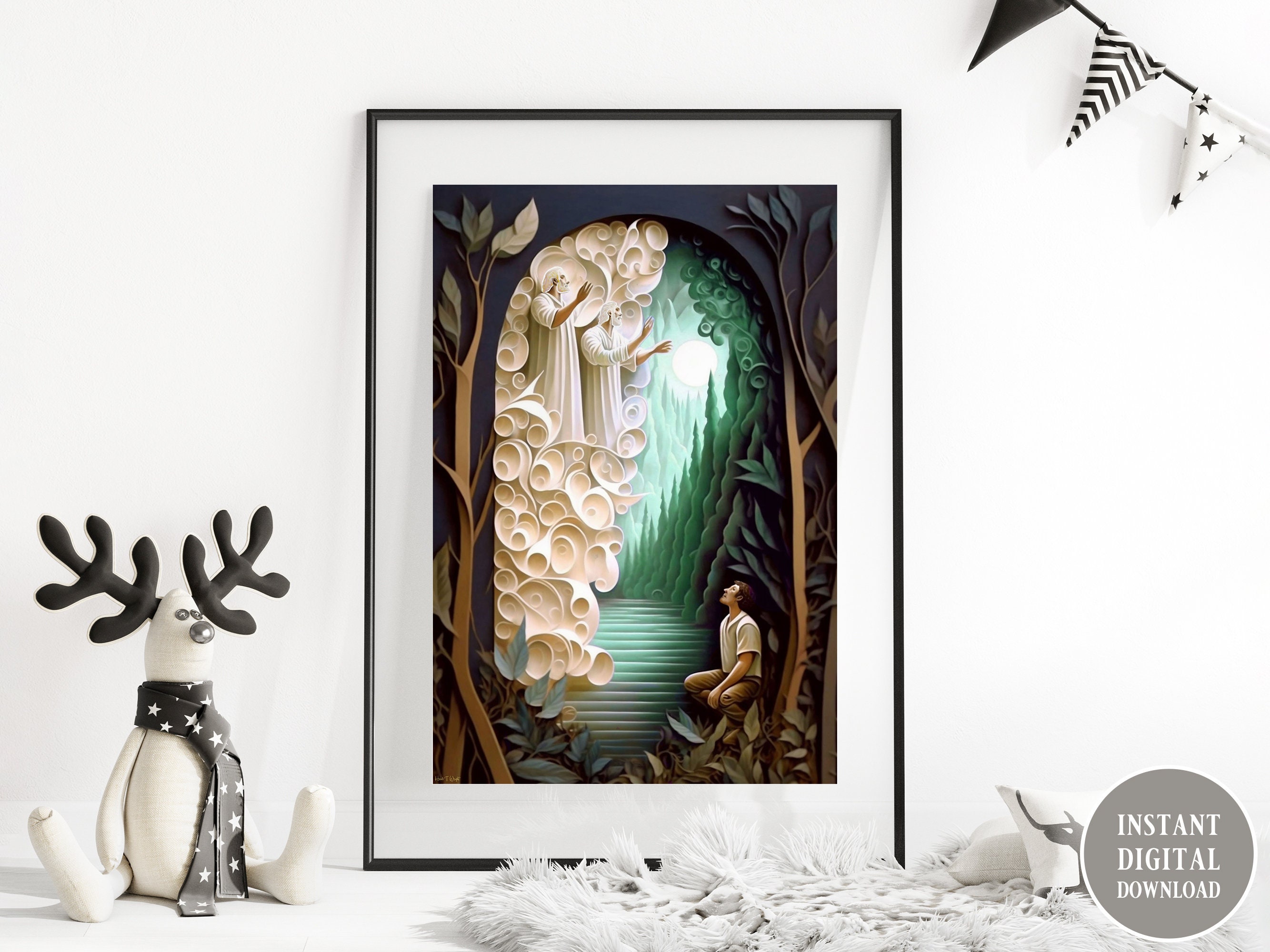 The First Vision - LDS Art, Kids Room Decor, Joseph Smith and Jesus ...