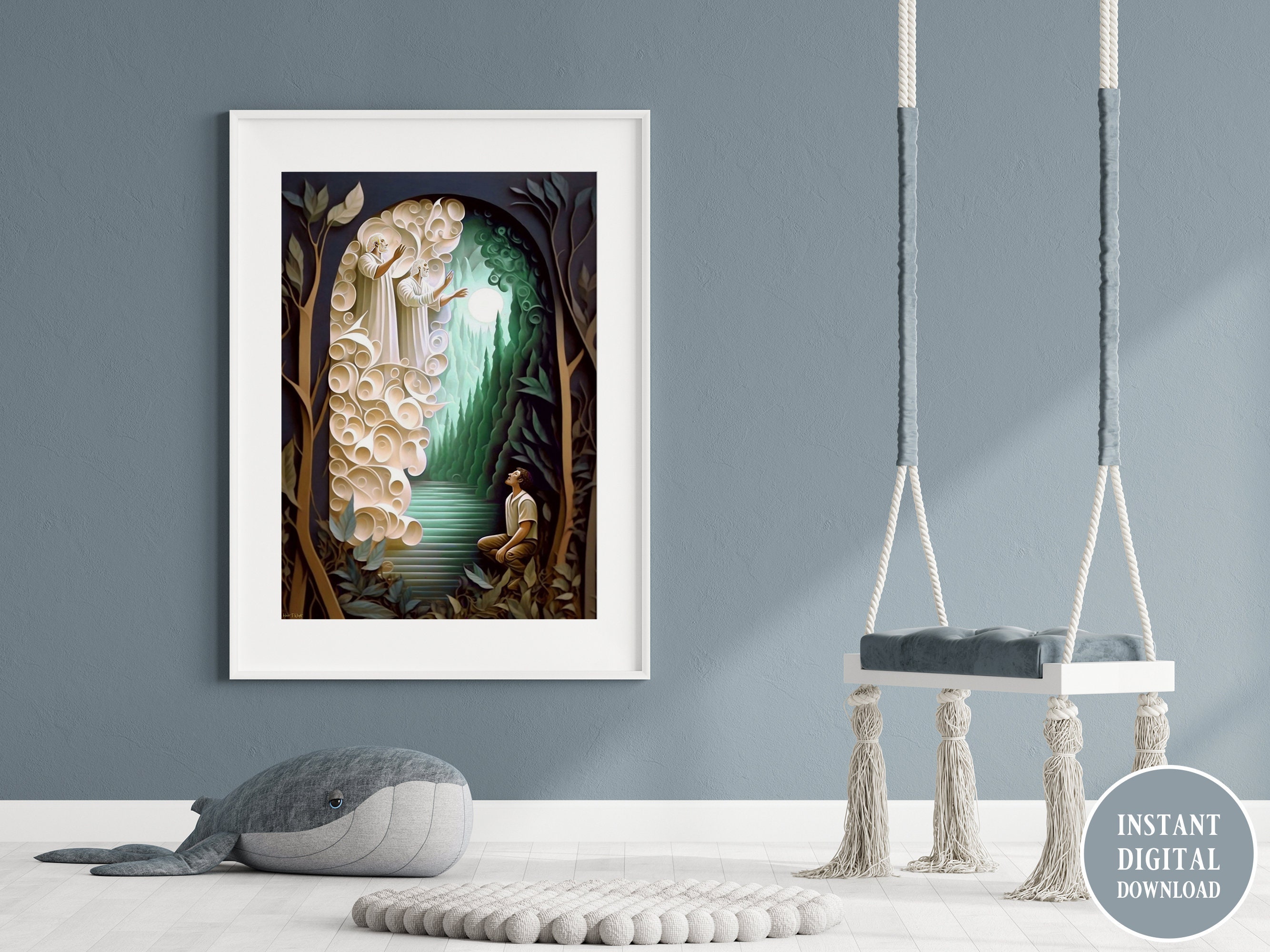 The First Vision LDS Art, Kids Room Decor, Joseph Smith and Jesus ...