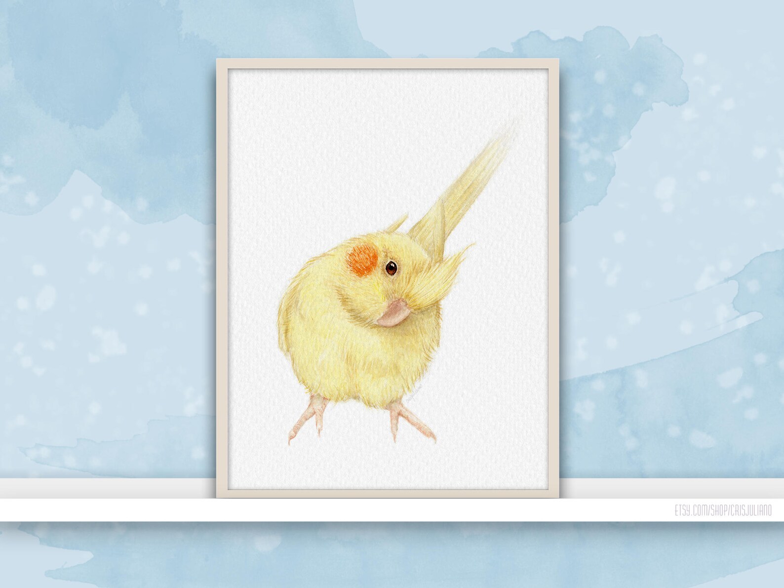 Cockatiel {birds of My Heart} Watercolor Illustration & Painting Art ...