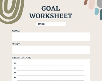 Goal Worksheet - Etsy