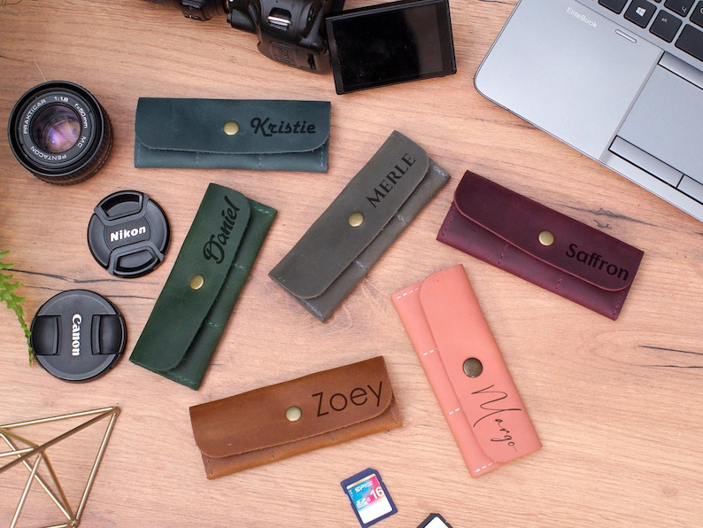 Custom Leather SD Card Case, Engraved SD Card Holder, Photographer Gift ...