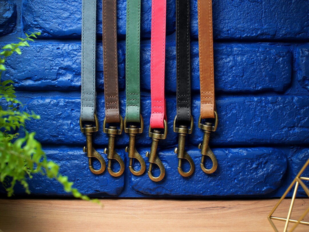 Leather Dog Leash 5FT, Personalized Dog Leash With Handle, Custom Dog ...