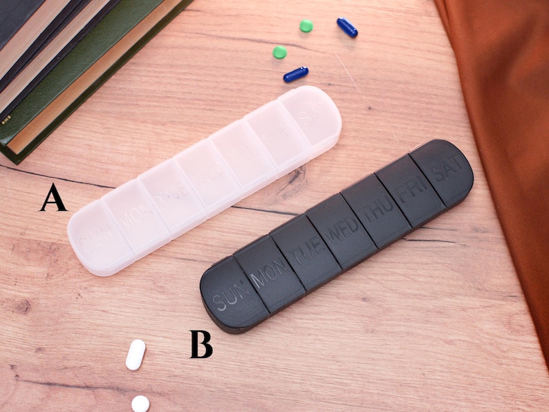 Leather Pill Holder With Pill Container, Personalized Medicine Pouch ...