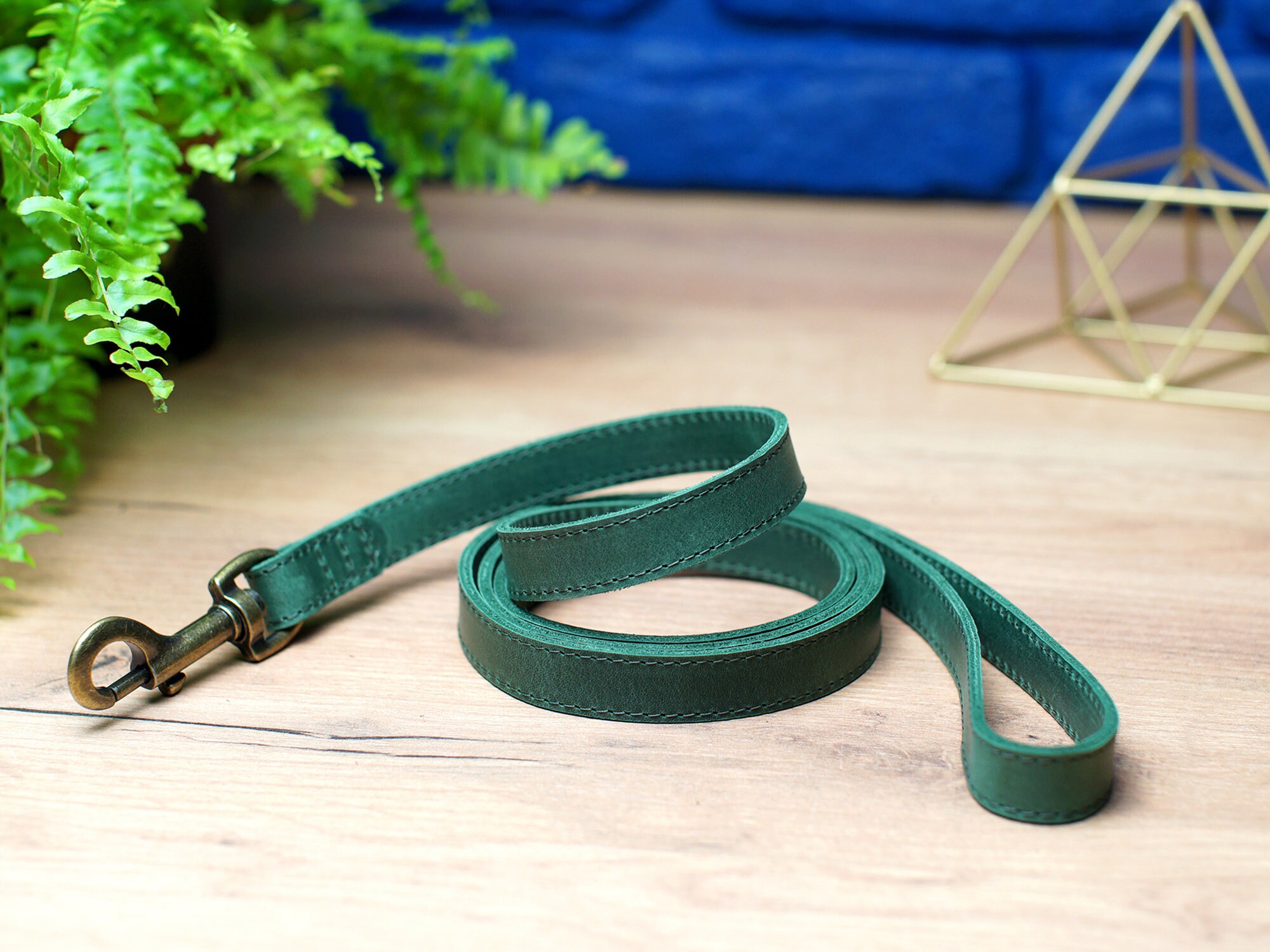 Leather Dog Leash 5FT, Personalized Dog Leash With Handle, Custom Dog ...