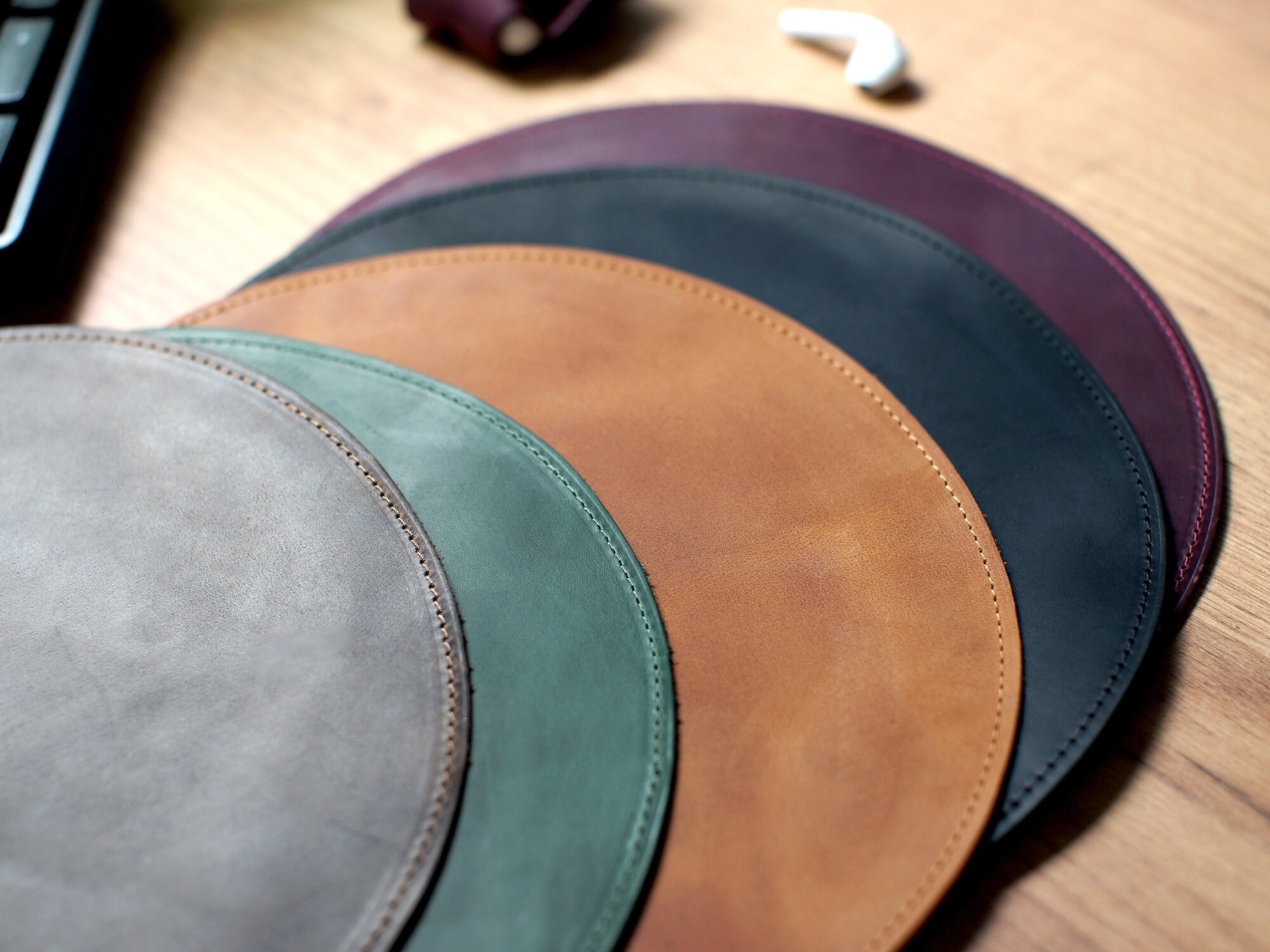 Personalized Mouse Pad, Leather Mouse Pad, Office Desk Pad Mat, Custom ...