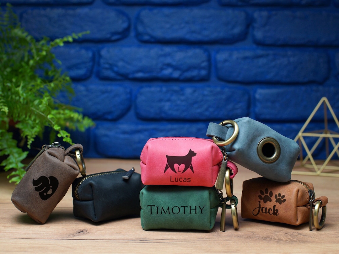 Custom Dog Poop Bag Holder, Leather Dog Poop Bag Dispenser ...