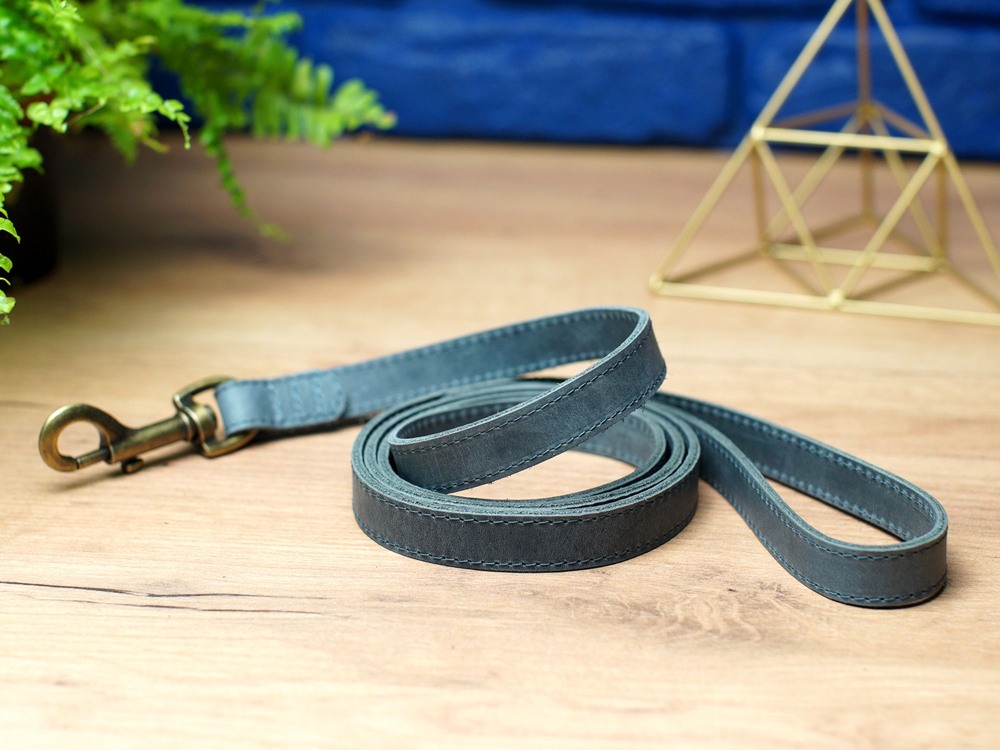 Leather Dog Leash 5FT, Personalized Dog Leash With Handle, Custom Dog ...