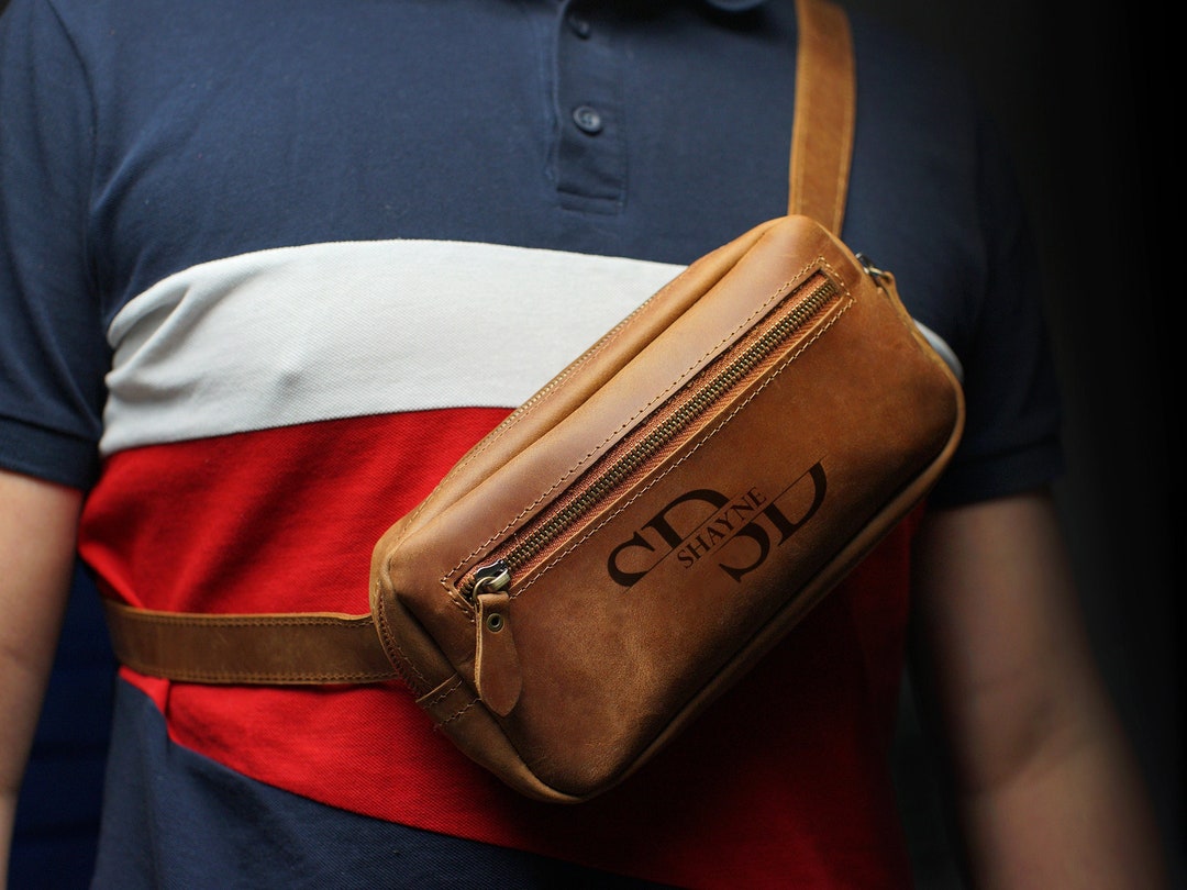 Personalized Fanny Pack Men, Custom Leather Crossbody Bag for Him ...