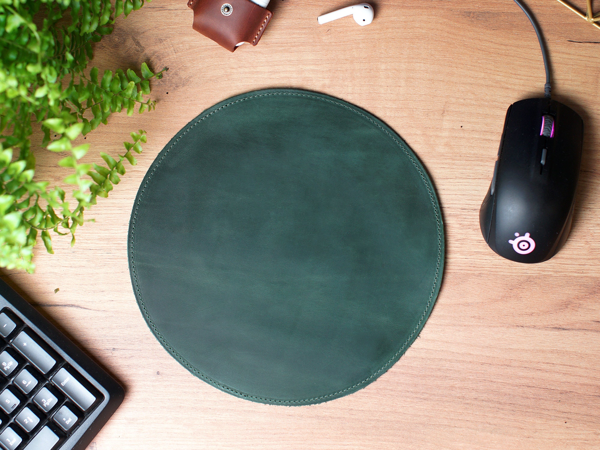 Personalized Mouse Pad, Leather Mouse Pad, Office Desk Pad Mat, Custom ...