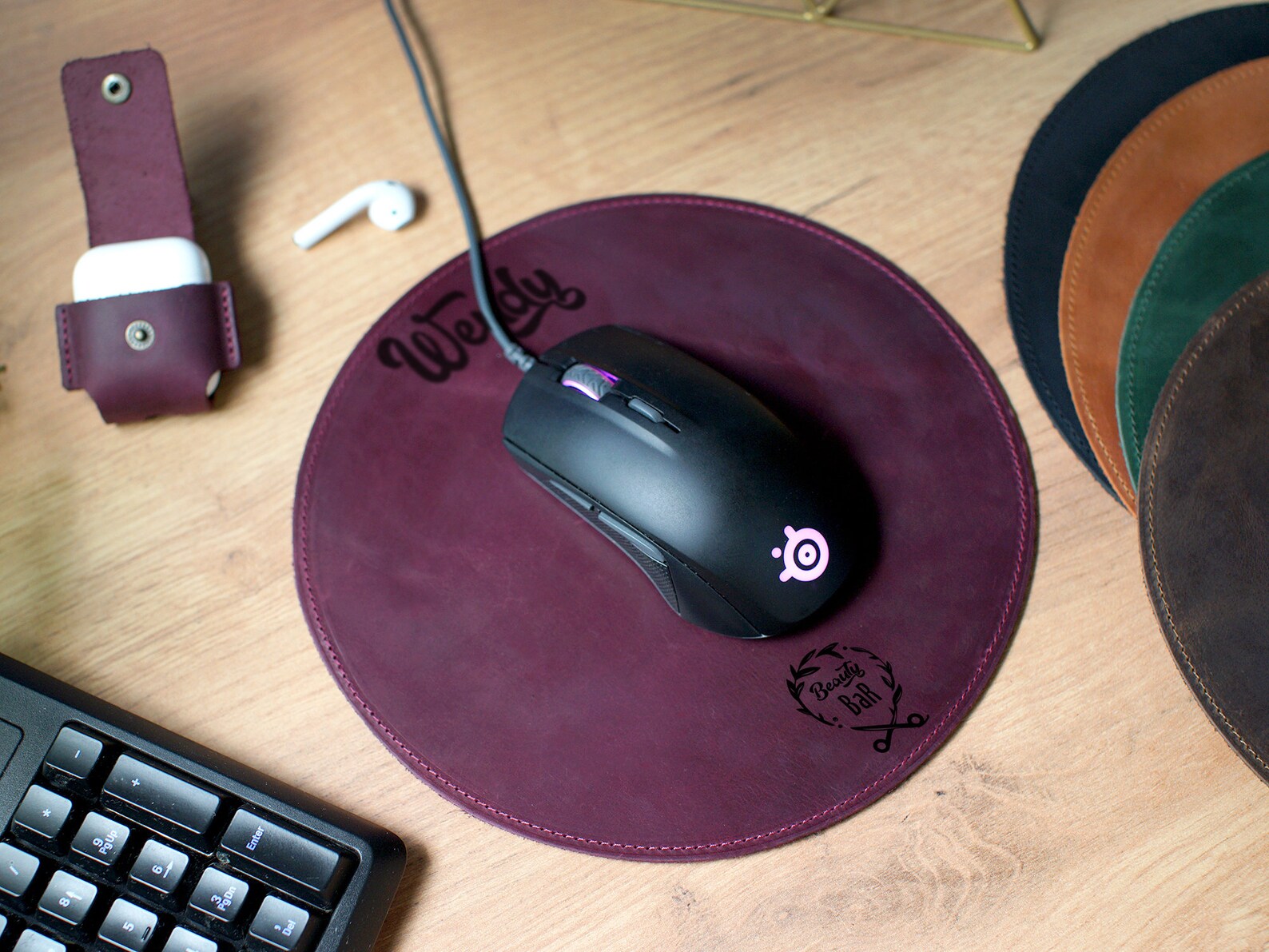 Leather Mouse Pad 5 Colors Available, Personalized Mouse Pad, Custom ...