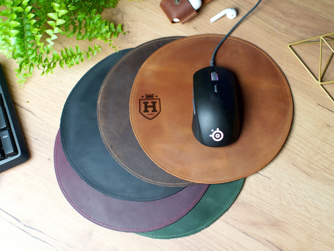 Personalized Mouse Pad, Leather Mouse Pad, Office Desk Pad Mat, Custom ...